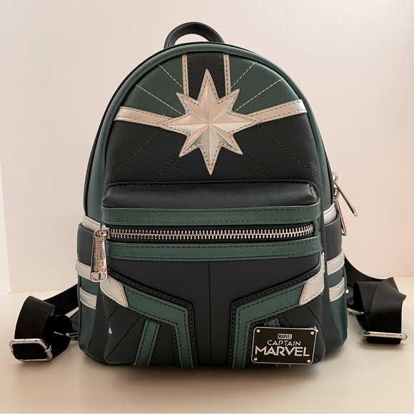 Loungefly | Bags | Disney Loungefly Captan Marvel Green And Silver ...